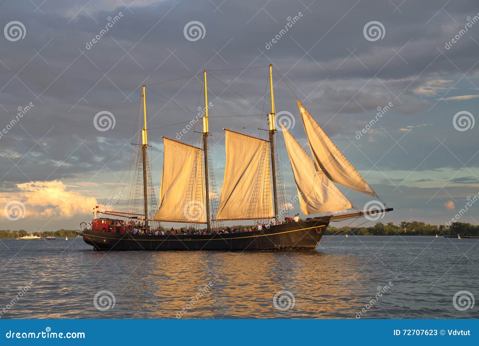 Tallship At Sunrise Stock Image | CartoonDealer.com #32986453