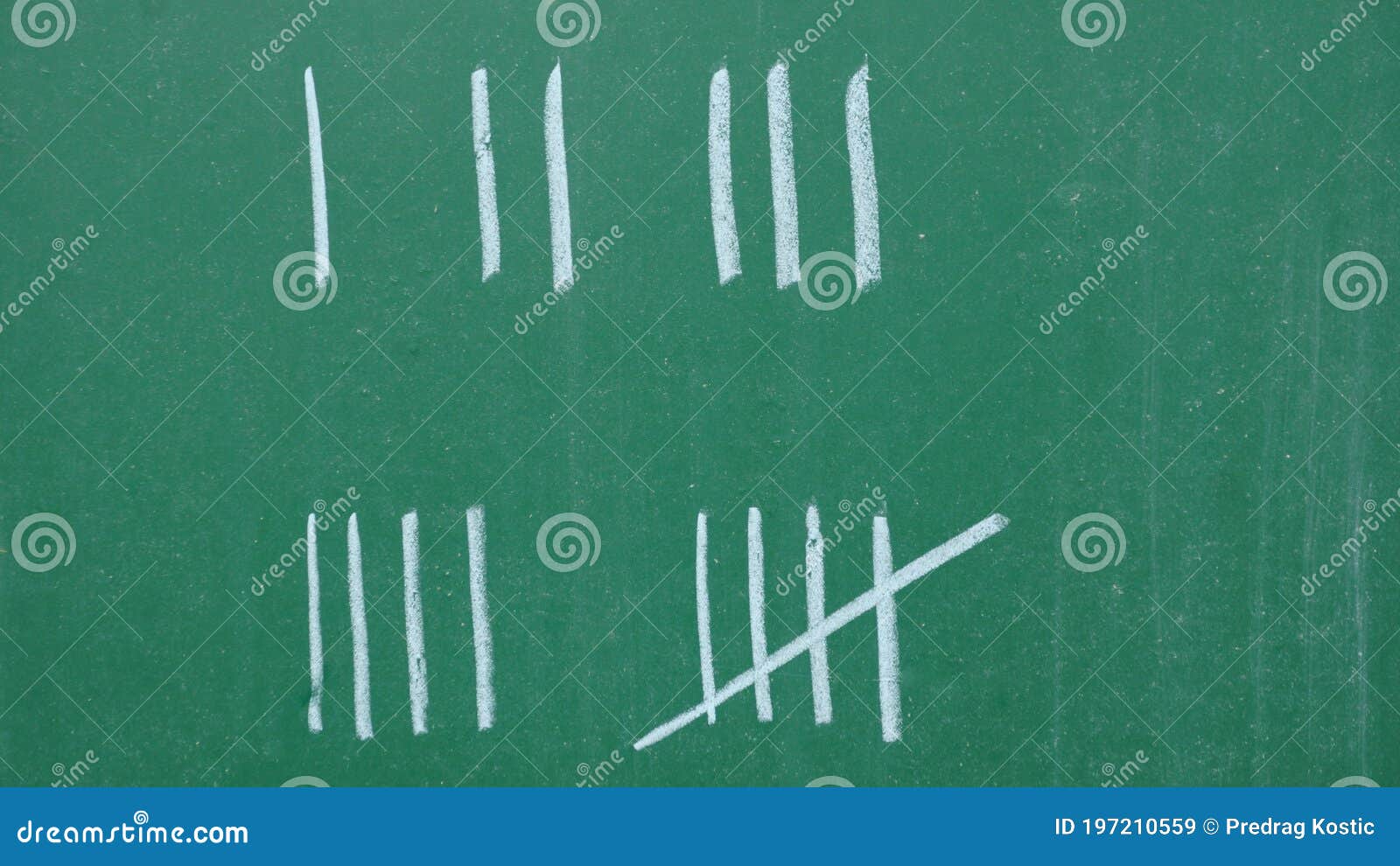 Tally count. stock image. Image of closed, chalk, five - 197210559
