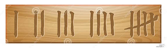 Set of Wooden Tally Mark Count Lines Isolated. Eps. Stock Illustration ...