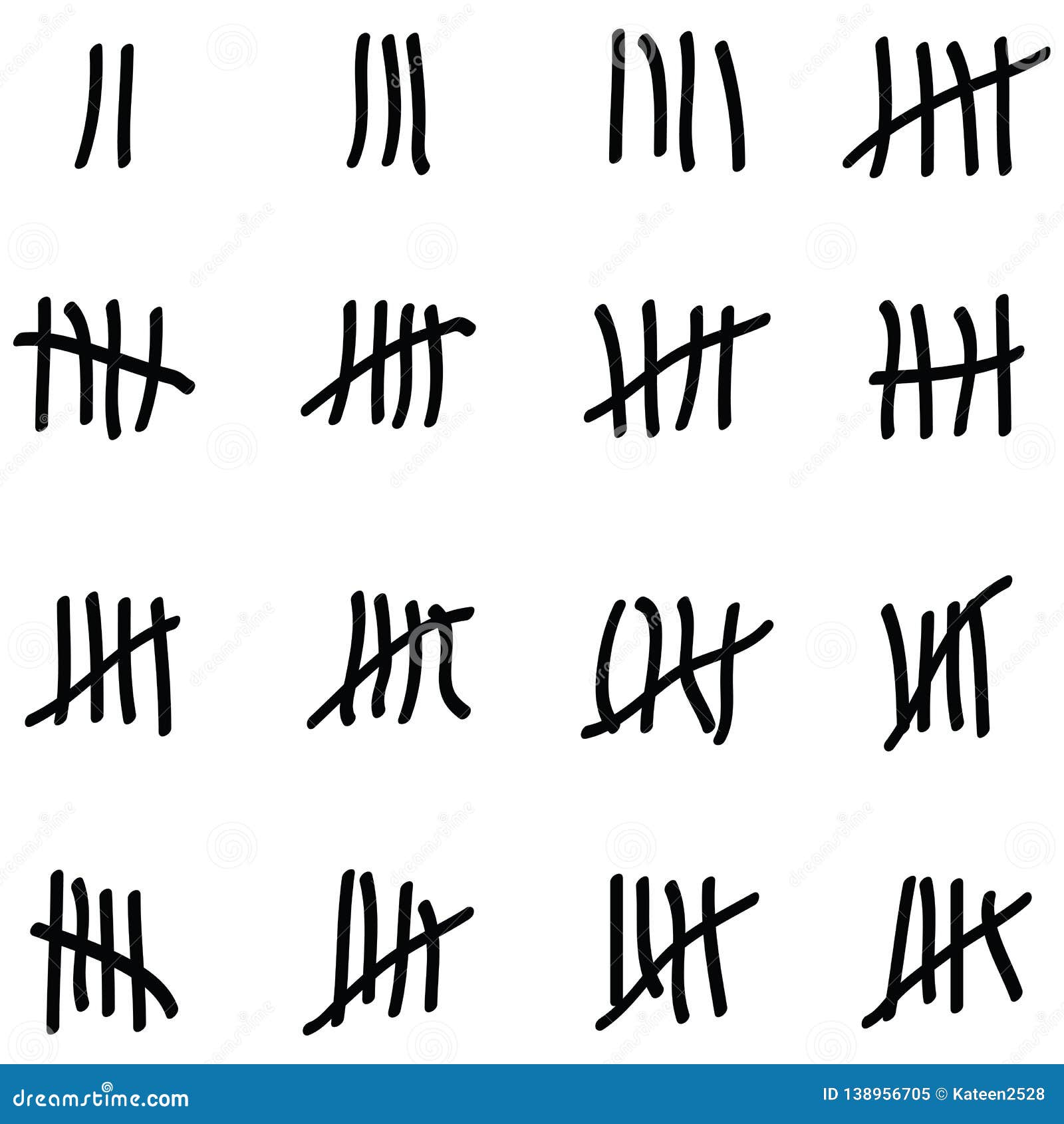 Tally marks icon set stock vector. Illustration of progress - 138956705