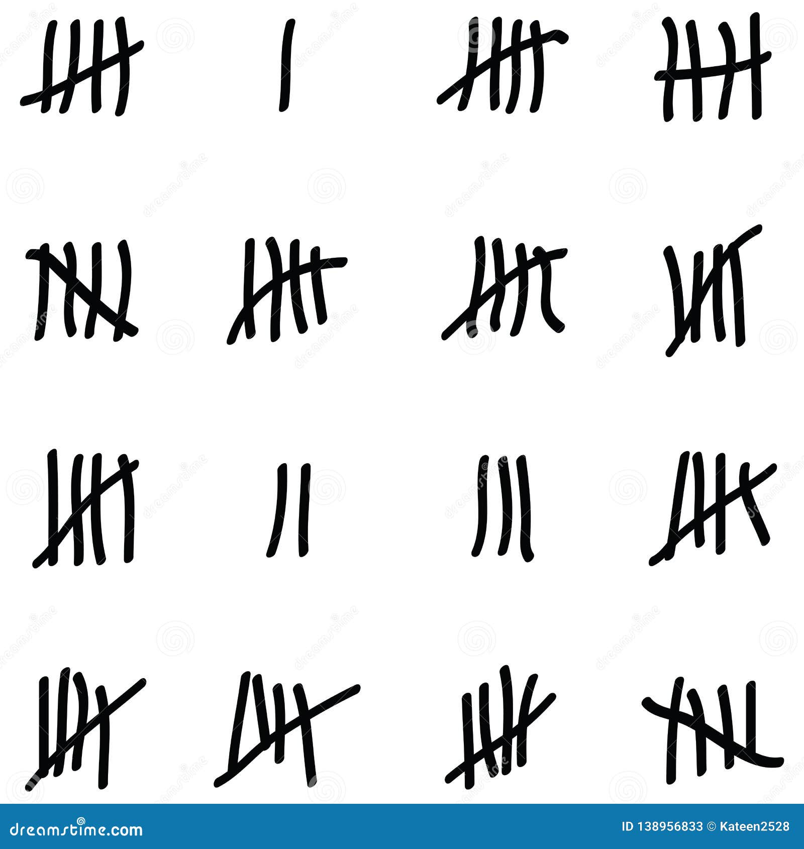 Tally marks icon set stock vector. Illustration of hand - 138956833