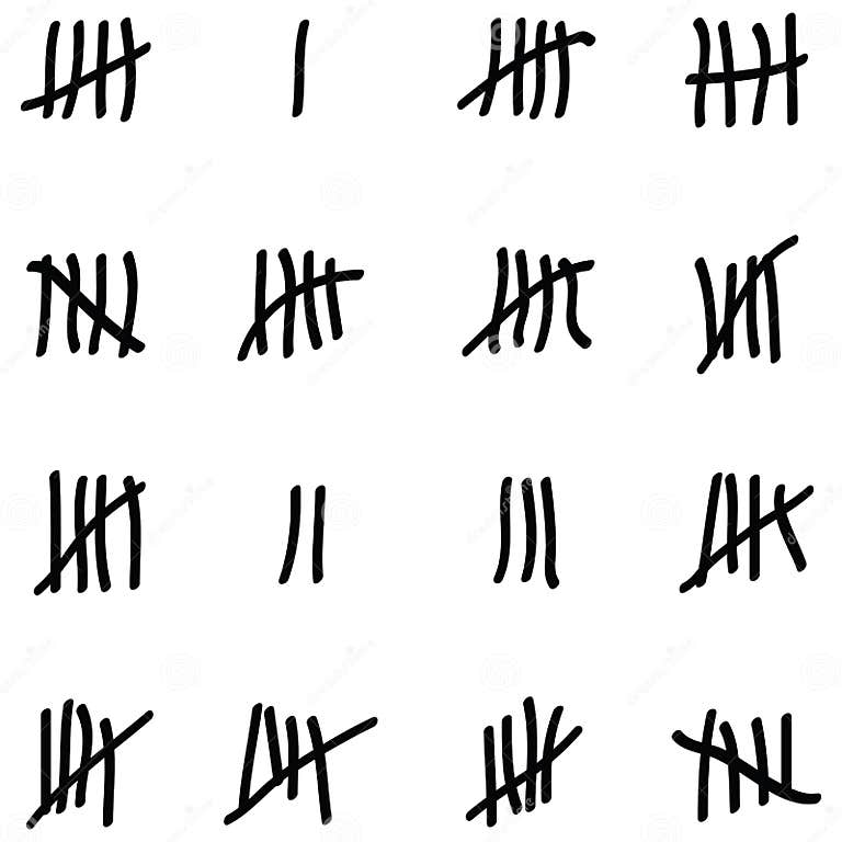 Tally marks icon set stock vector. Illustration of hand - 138956833