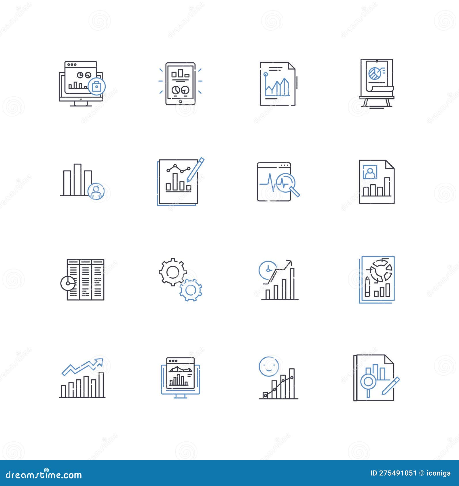 Tallying Line Icons Collection Counting Summing Tabulating Calculating Enumerating