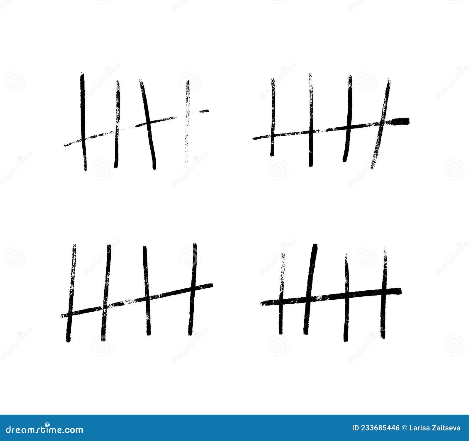 Tally Marks or Prison Marks Isolated. Scratched Count on the Wall or in ...