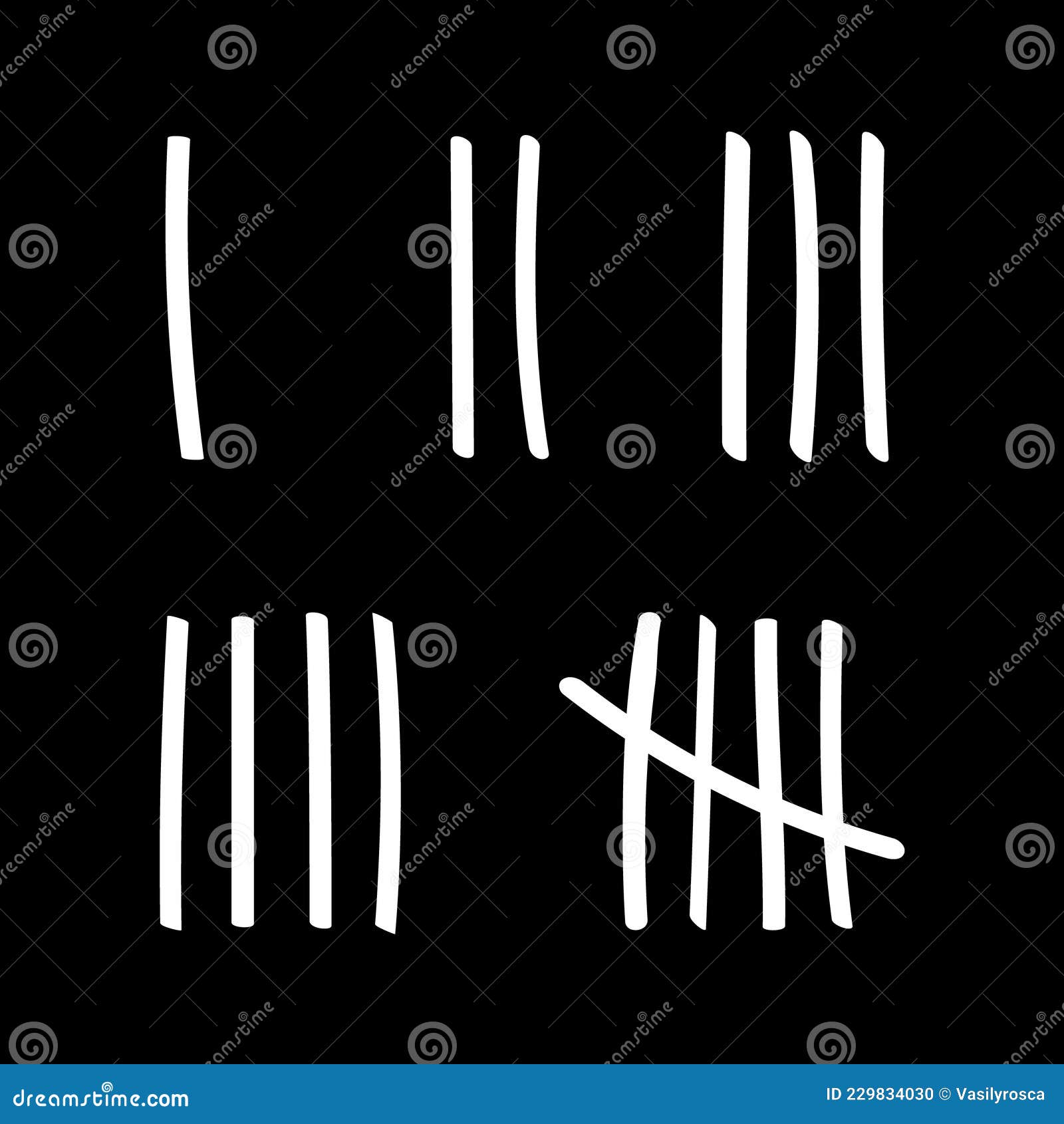 Tally Marks Prison Jail Vector Wall Count. Slash Hash Brush Line Number ...