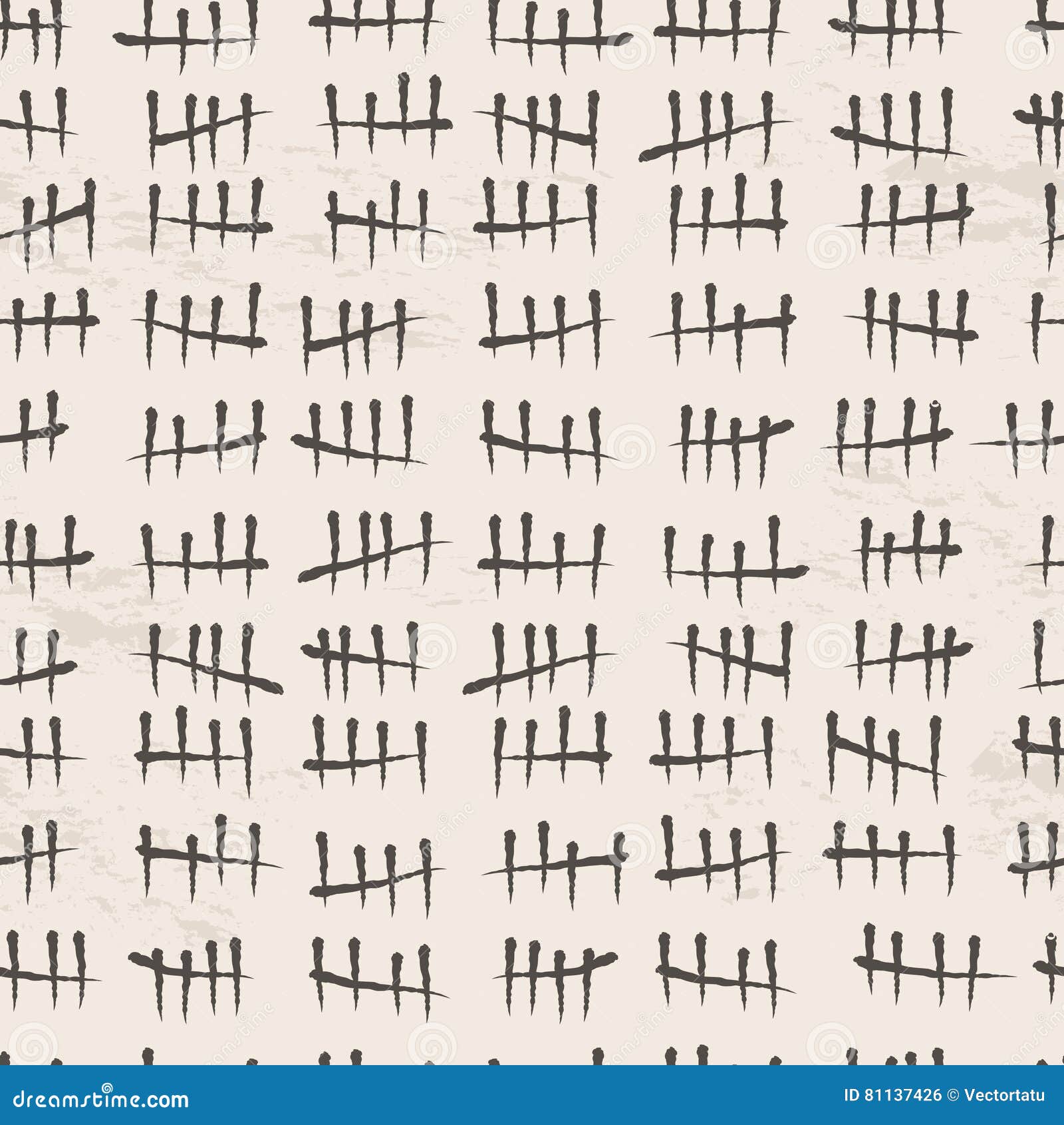 Monochrome Tally Marks Hand Drawn Seamless Pattern Royalty-Free Stock ...