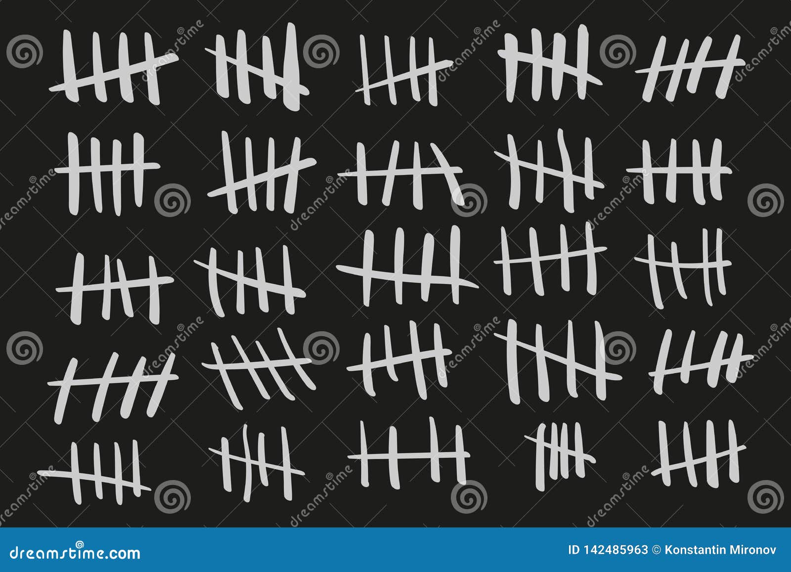 White Tally Marks on Black Board Vector Illustration. Many Variation ... White Tally Marks on Black Board Vector Illustration. Many Variation ...