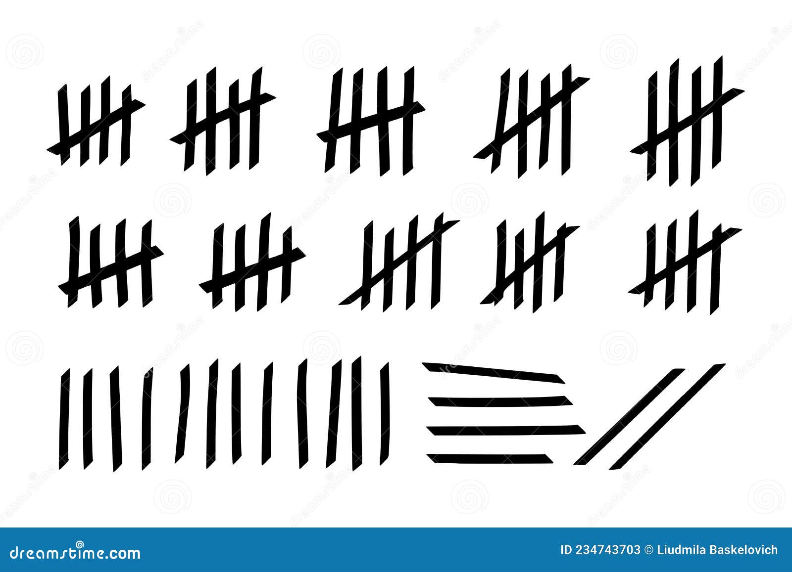 Tally Marks To Count Days in Prison. Tally Marks for Math Lessons ...