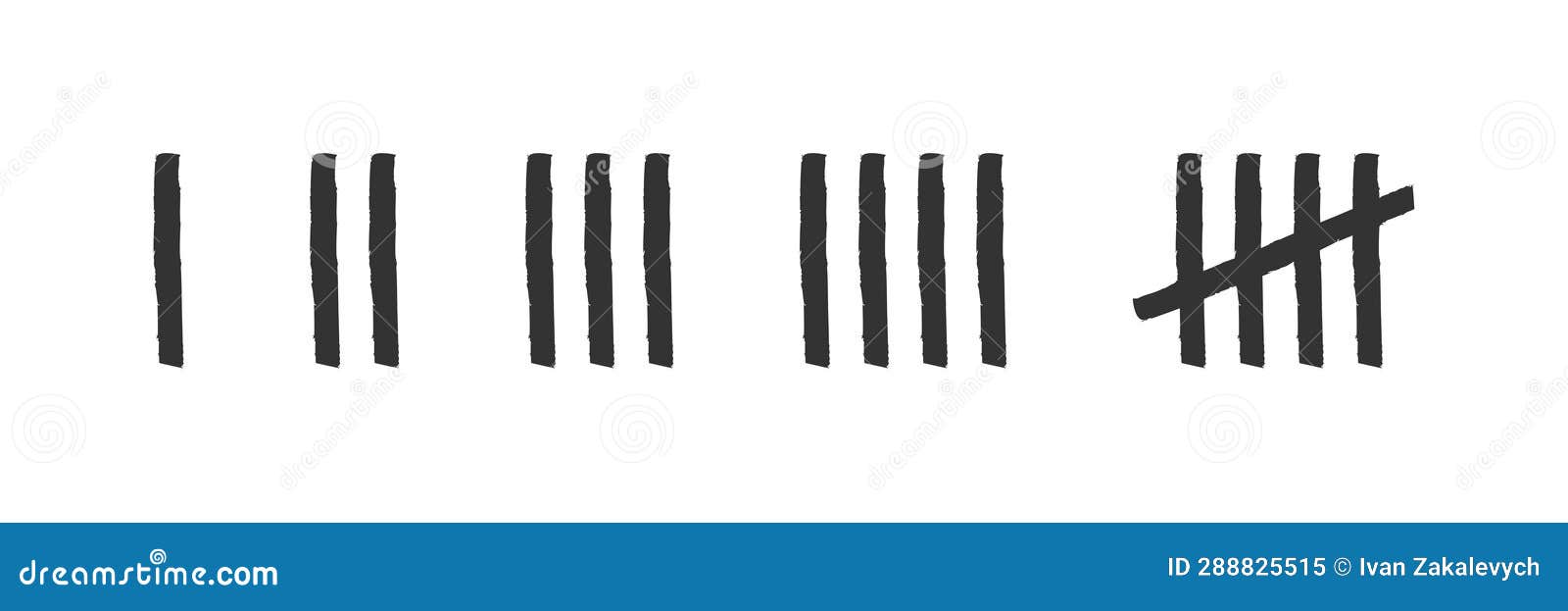Tally Marks 1 To 5 Set Icon. Vector Illustration Design Stock ...