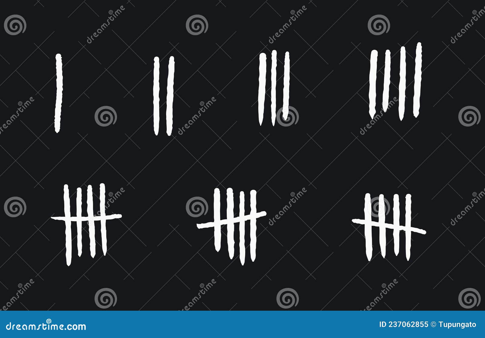 Tally Marks Count Or Prison Wall Sticks Lines Counter. Vector Hash ...