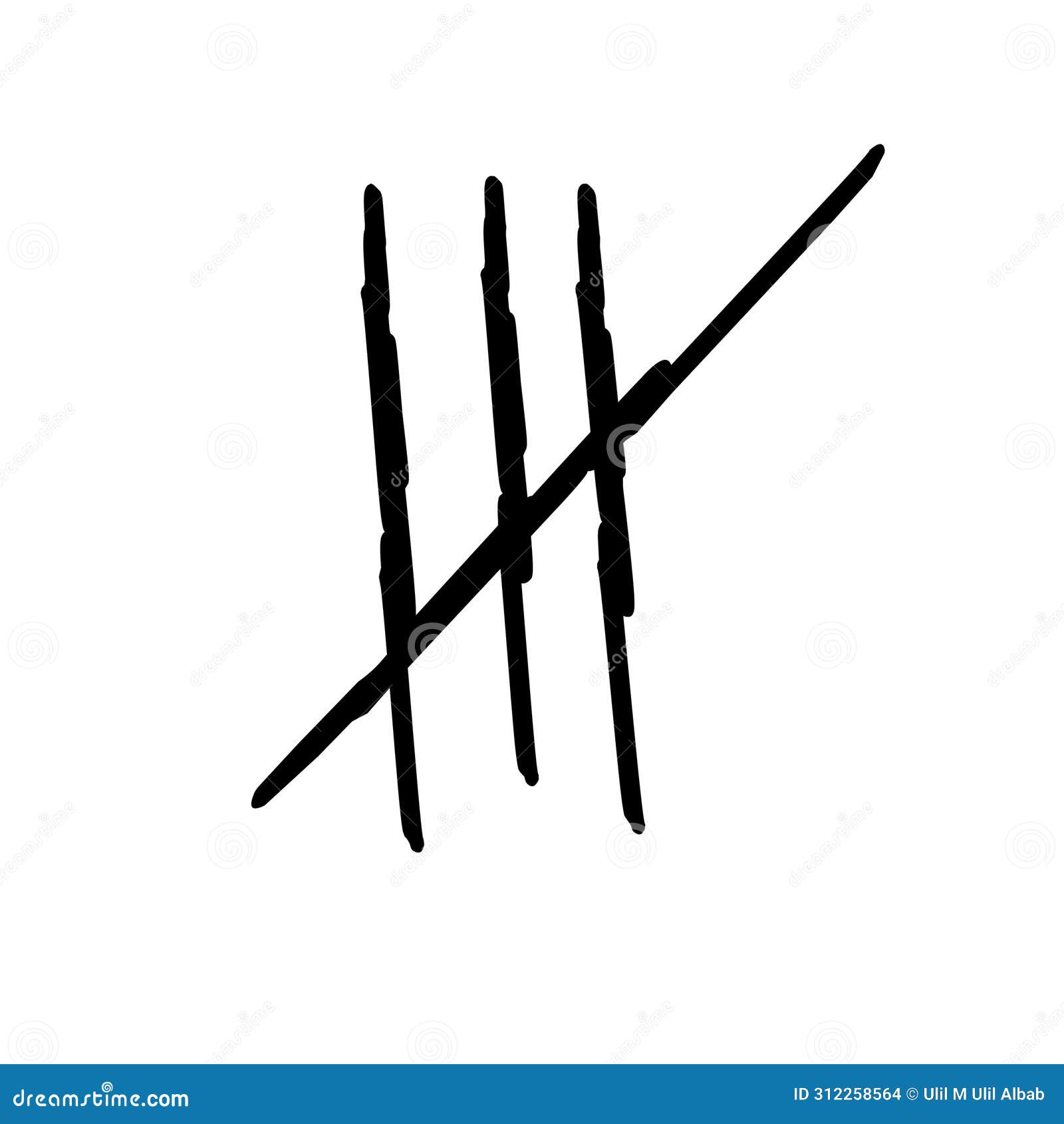 Tally sign. stock vector. Illustration of number, black - 312258564