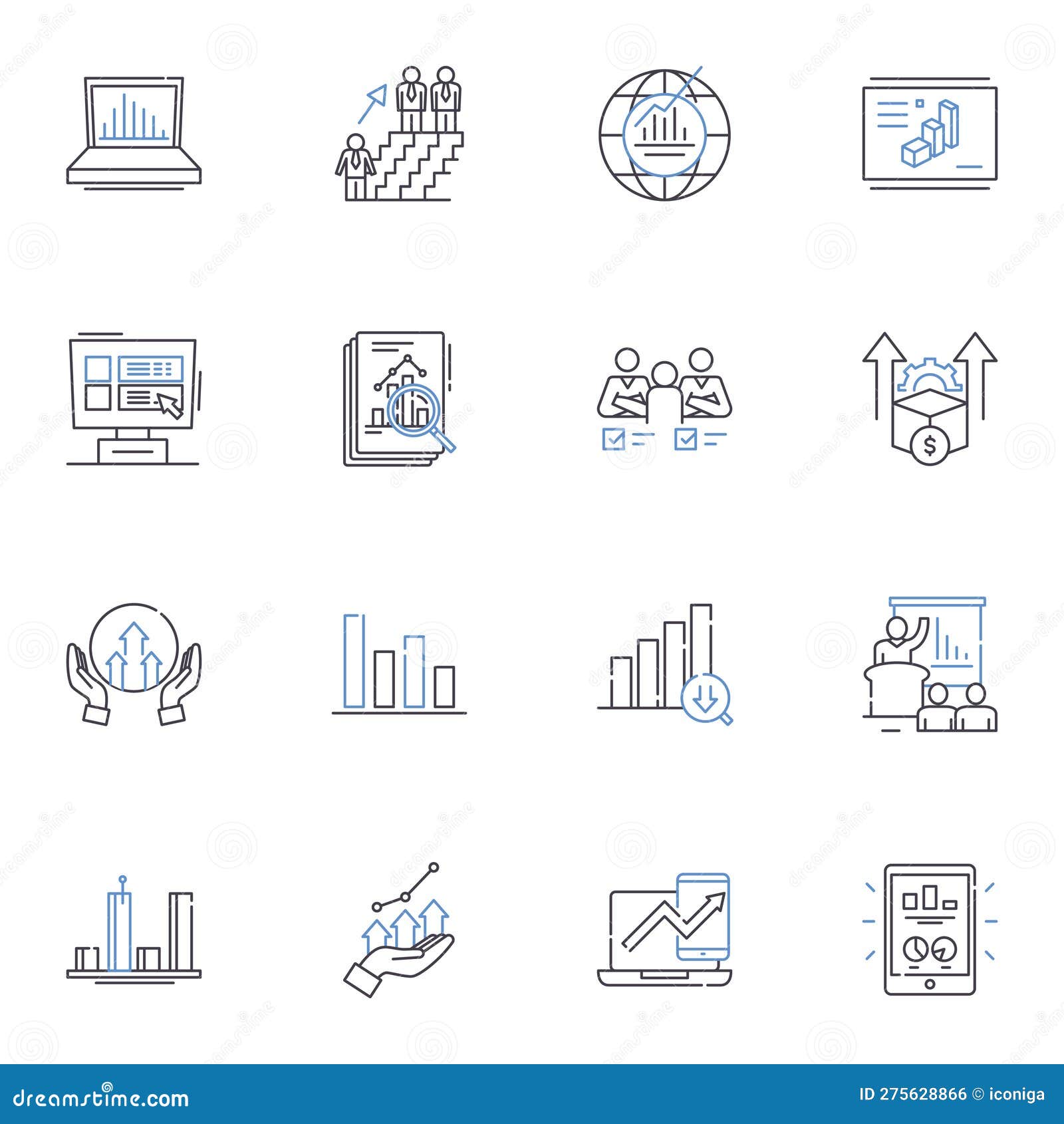 Tallying Line Icons Collection Counting Summing Tabulating Calculating Enumerating