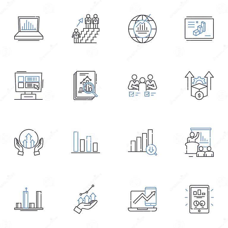 Tallying Line Icons Collection Counting Summing Tabulating 6969