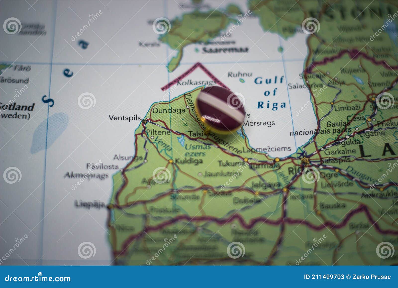 Talsi Pinned on a Map with Flag of Latvia Stock Image - Image of ...