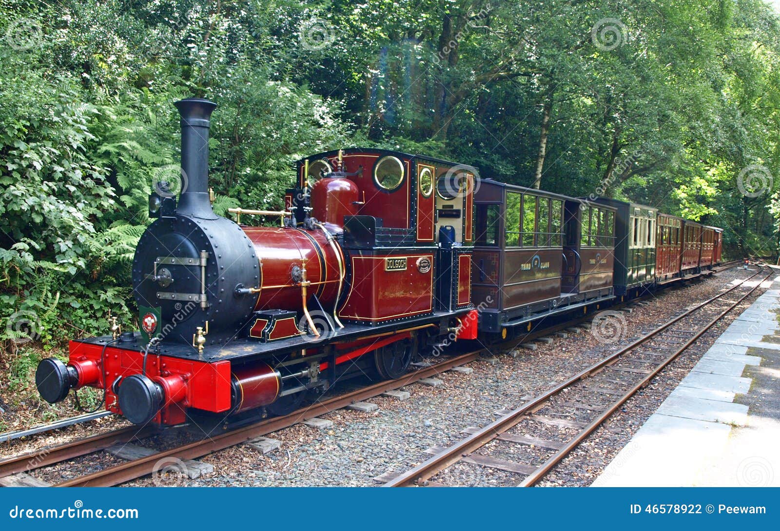 Talylln Railway - Red Steam Train At Tywyn Station, Wales UK Editorial ...