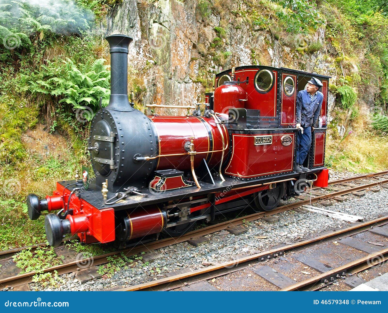 Talylln Railway - Red Steam Train At Tywyn Station, Wales UK Editorial ...