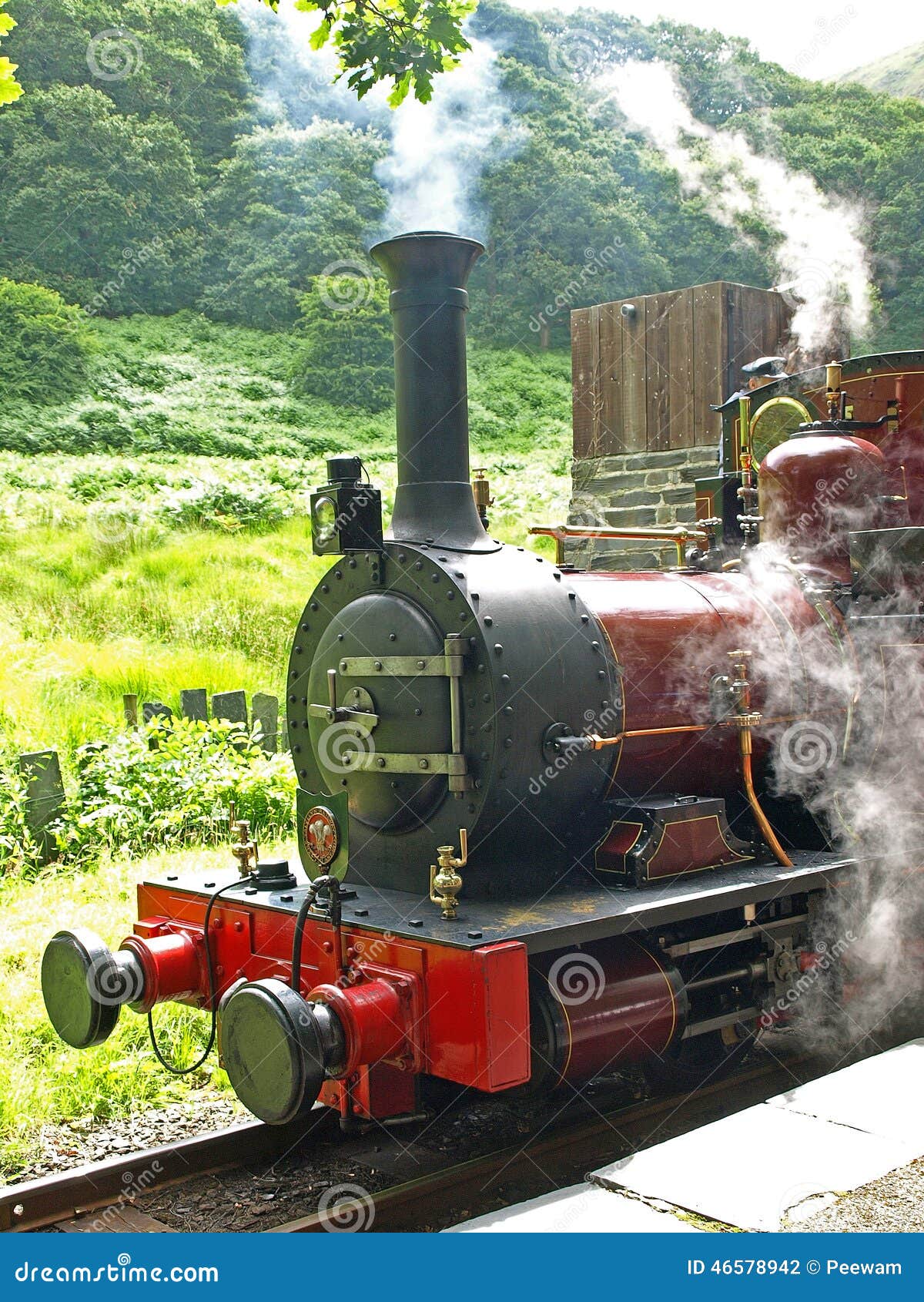 Talylln Railway - Red Steam Train At Tywyn Station, Wales UK Editorial ...