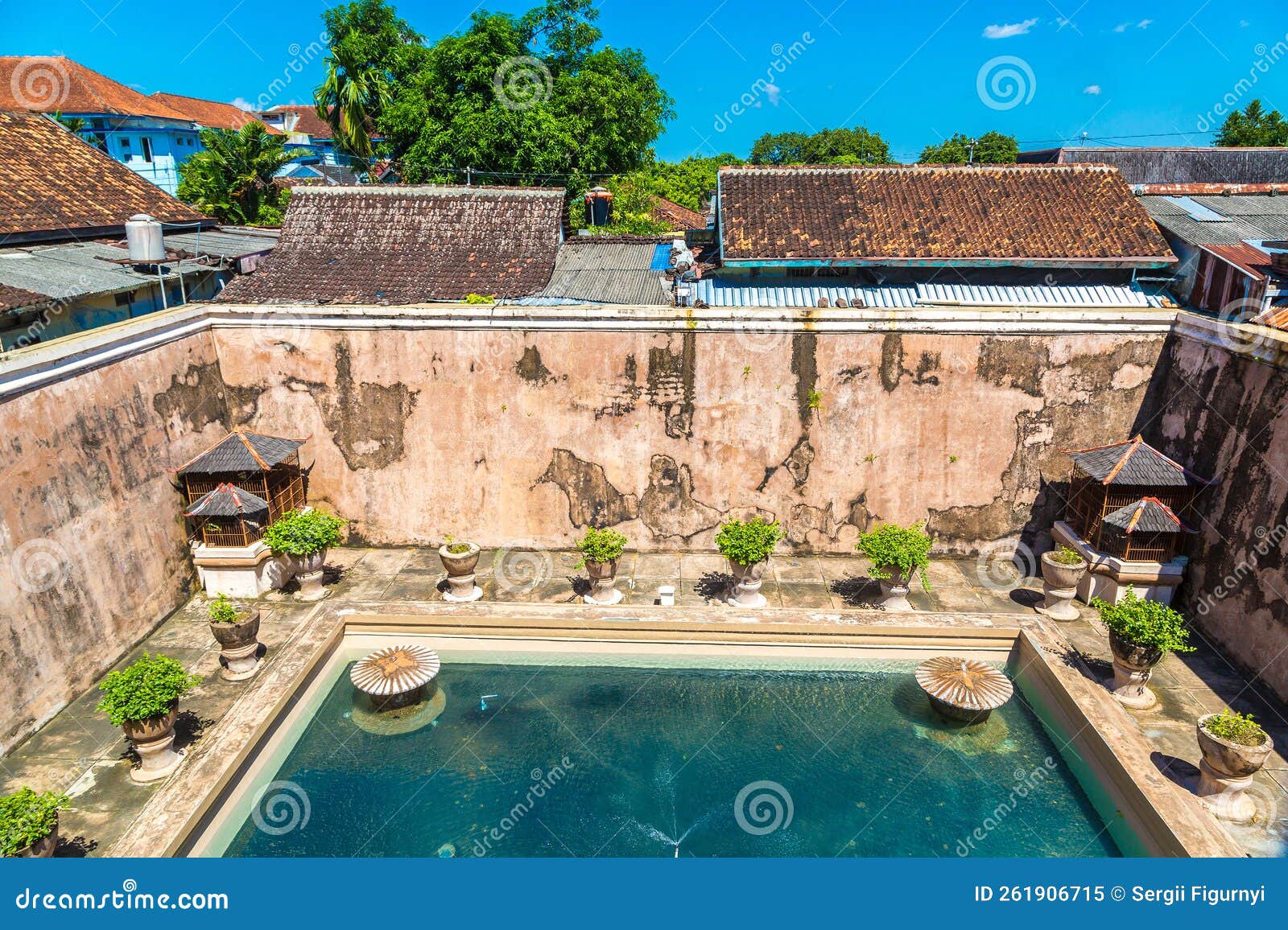 Taman Sari water palace stock image. Image of island - 261906715