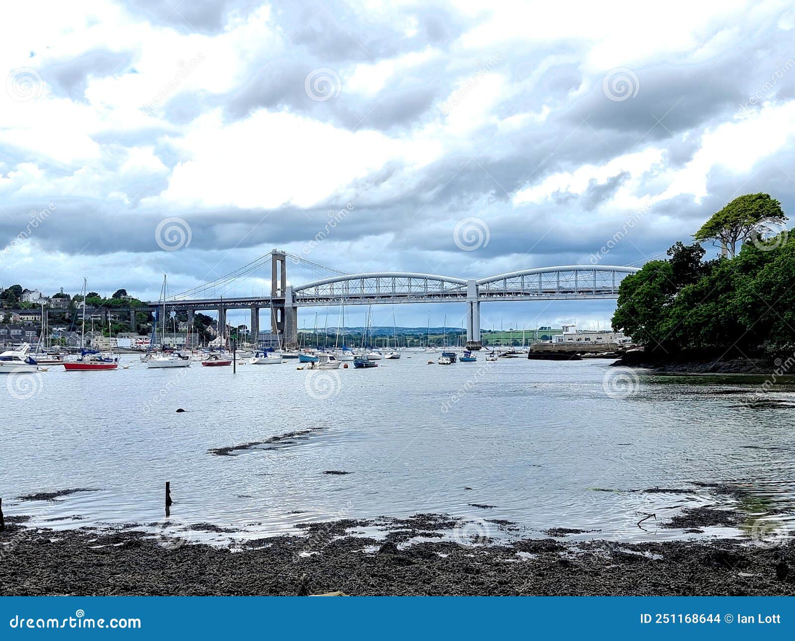 Tamar Bridge Devon To Cornwall Border Uk Stock Photo - Image of pier ...