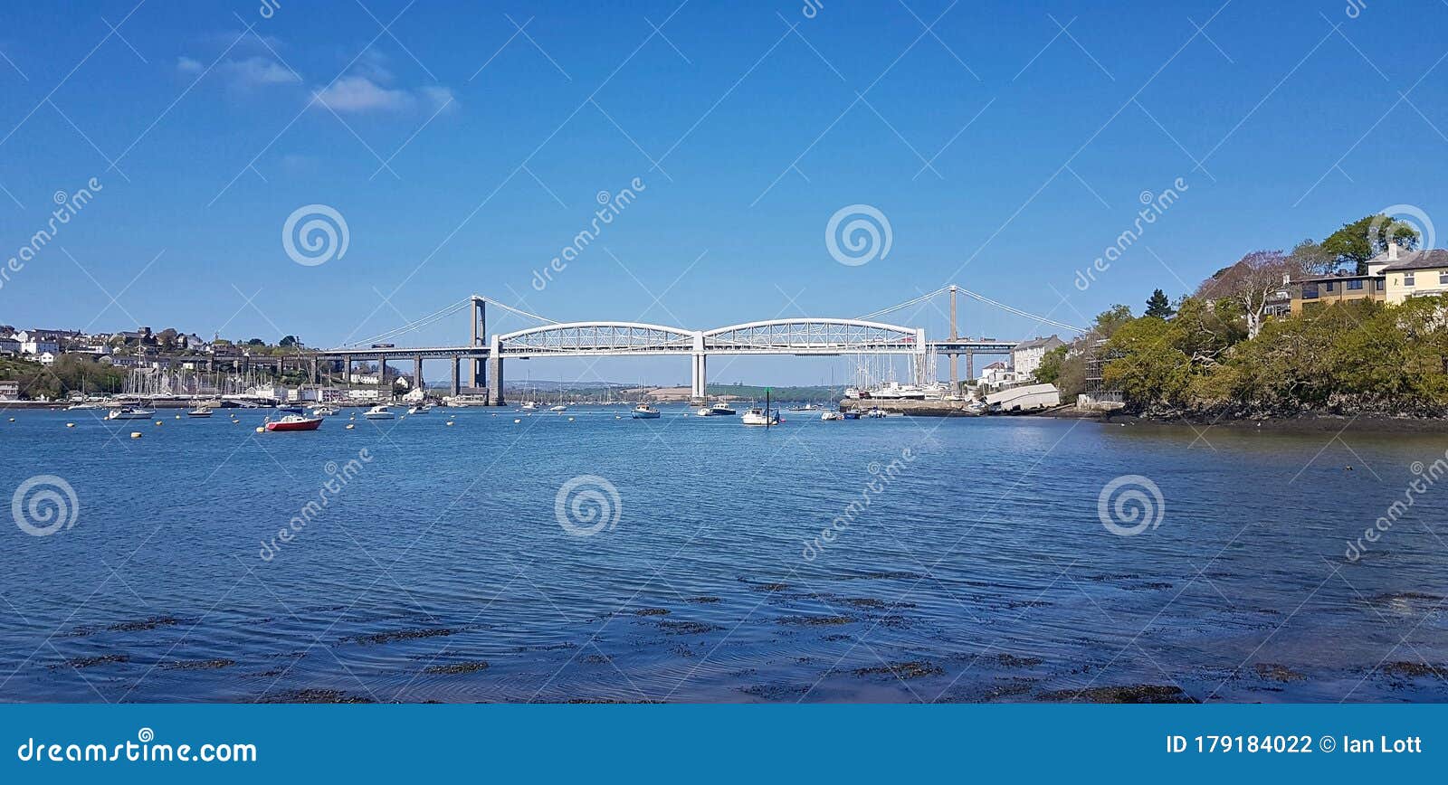 Tamar Bridge on the River Tamar Stock Photo - Image of port, vehicle ...