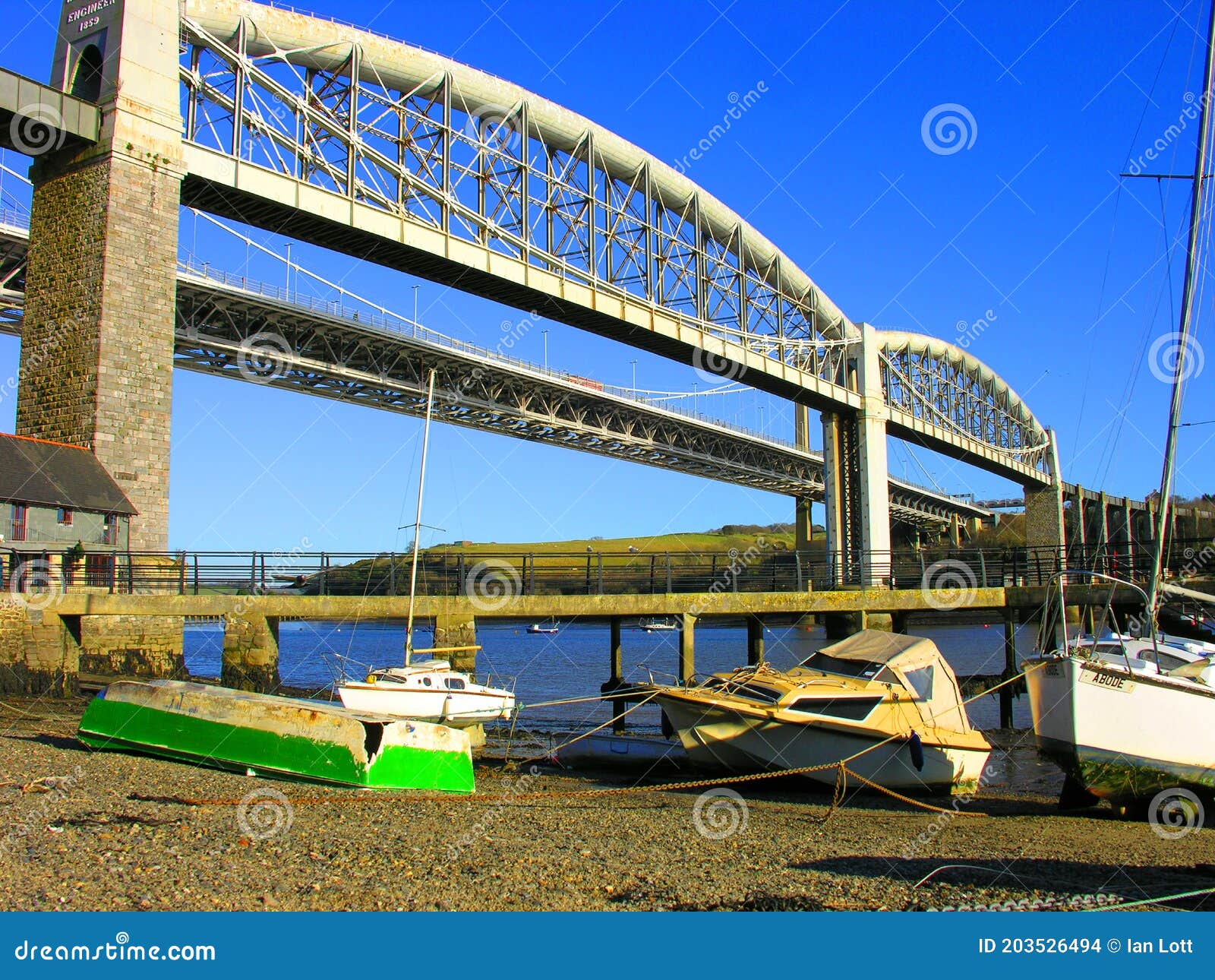 Tamar Bridge River Tamar Devon Stock Photo - Image of bridge, boating ...