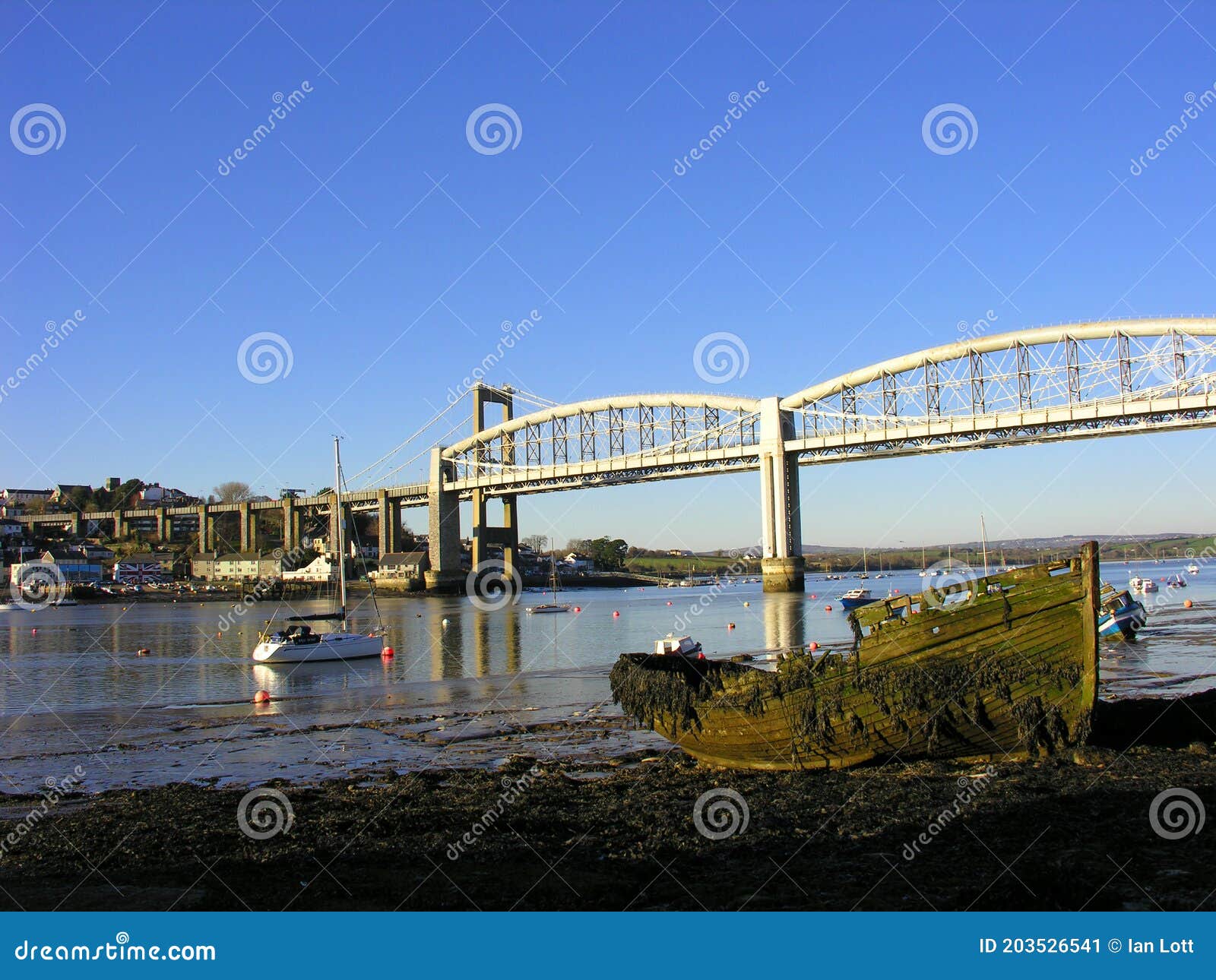 Tamar Bridge River Tamar Devon Stock Image - Image of river, cornwall ...