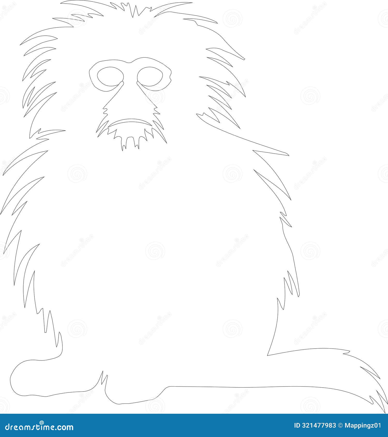 Tamarin Outline Silhouette Generative Ai Stock Vector - Illustration of ...