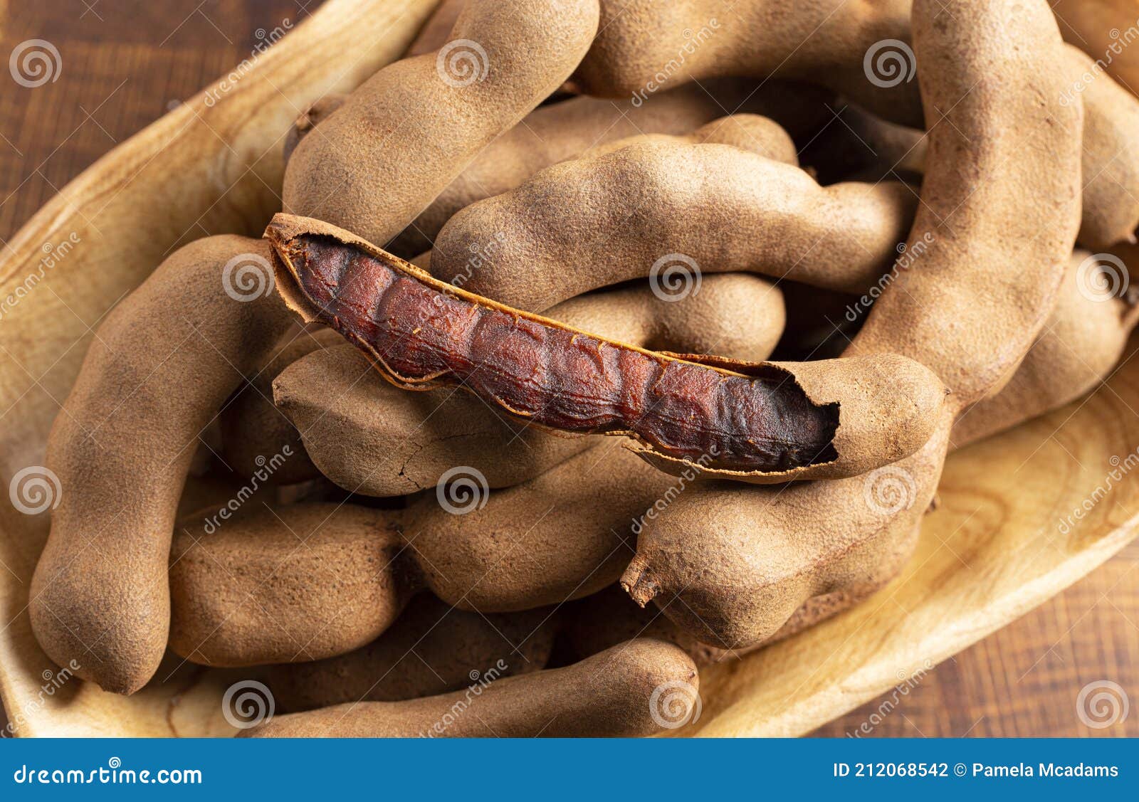 Tamarind Beans in Shell on a Butchers Block Stock Photo - Image of open ...