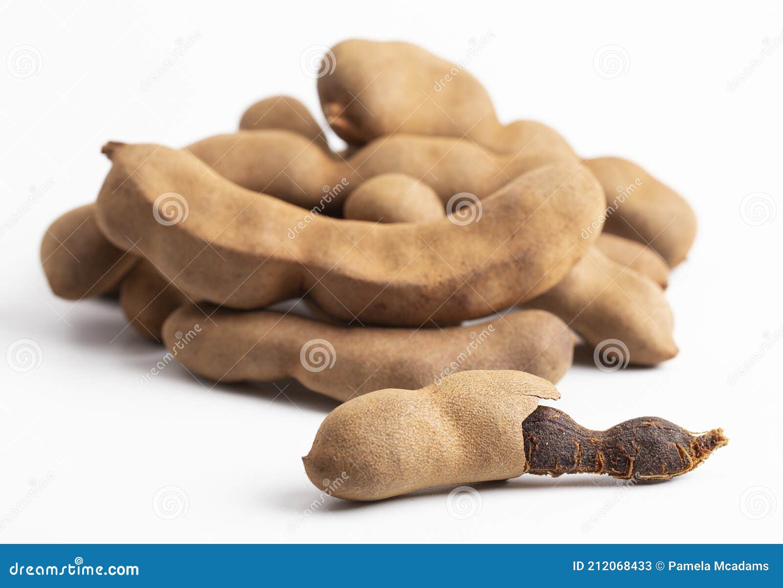 Tamarind Beans in Shell on a White Background Stock Image - Image of ...