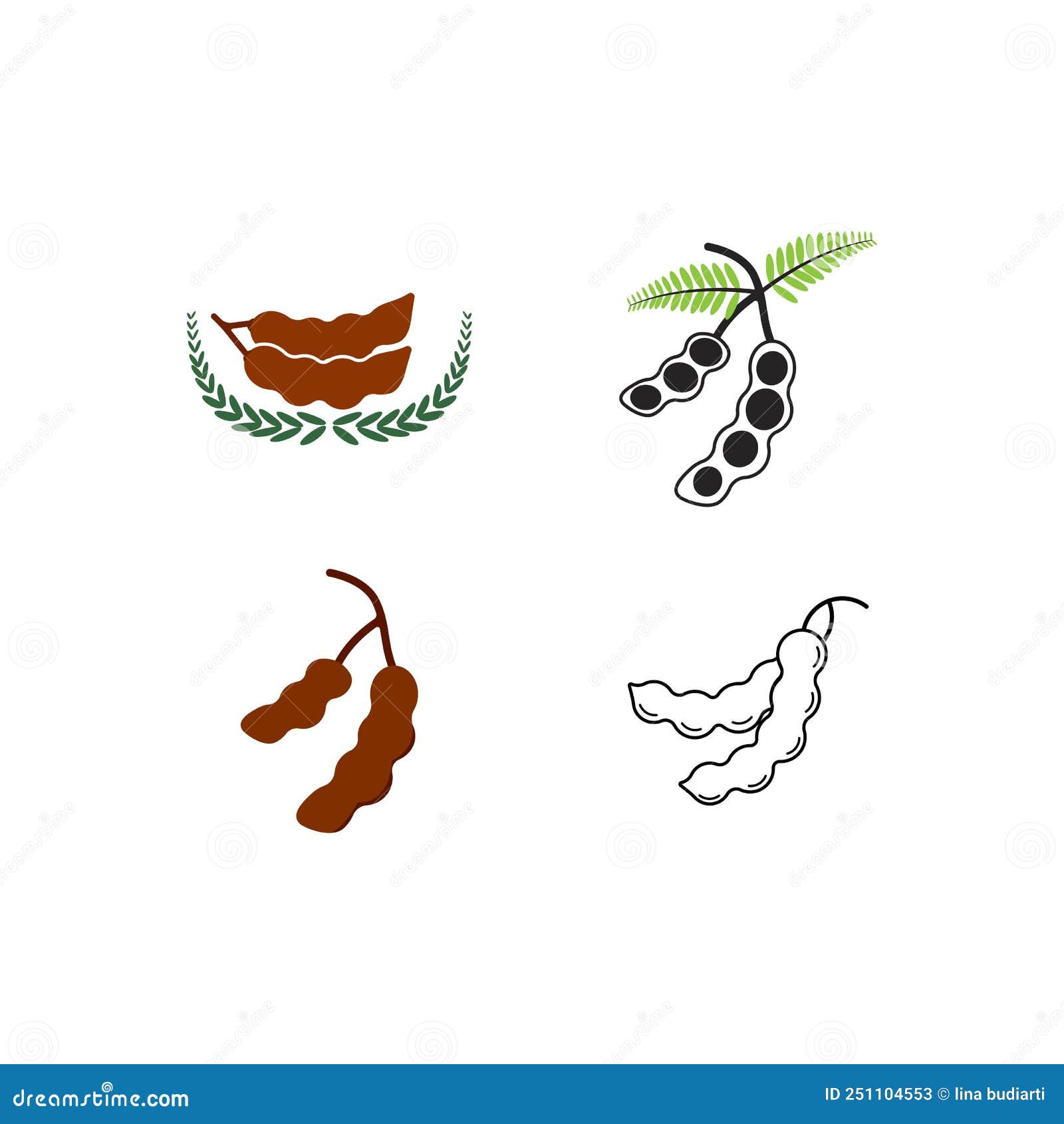 Tamarind icon stock vector. Illustration of seed, organic - 251104553