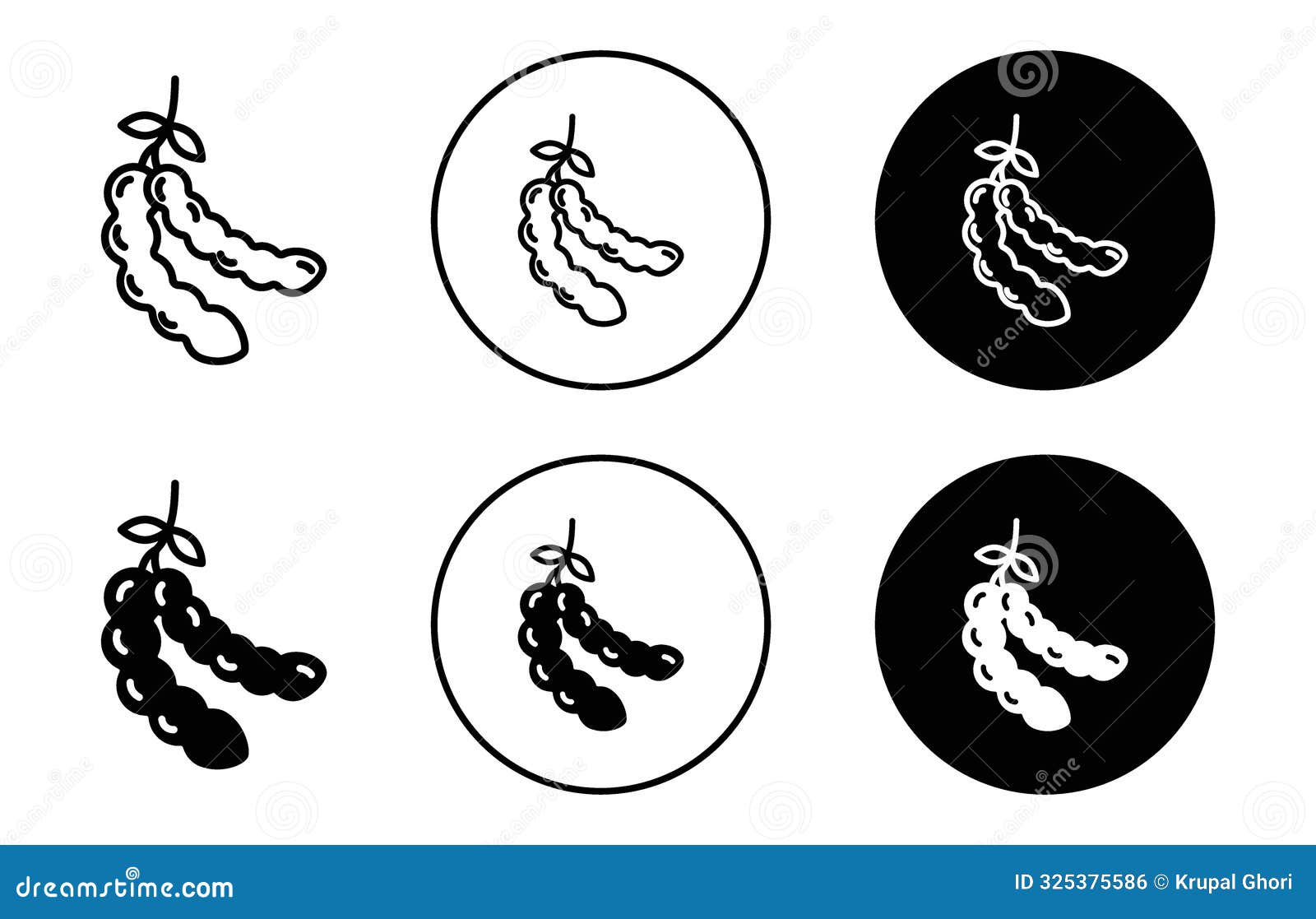 Tamarind Icon Collection Of Outline Thin Line Symbol Or Sign Vector ...