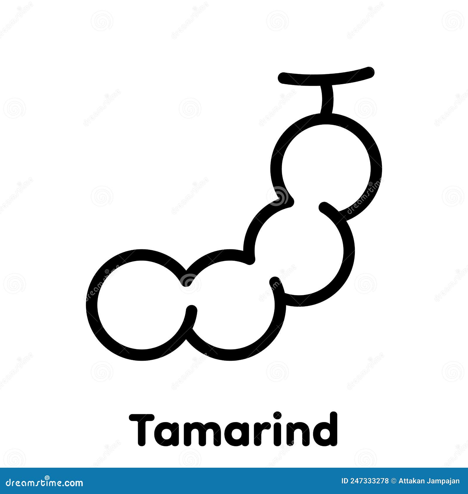 Linear Tamarind Icon From Fruits Outline Collection. Thin Line Tamarind ...