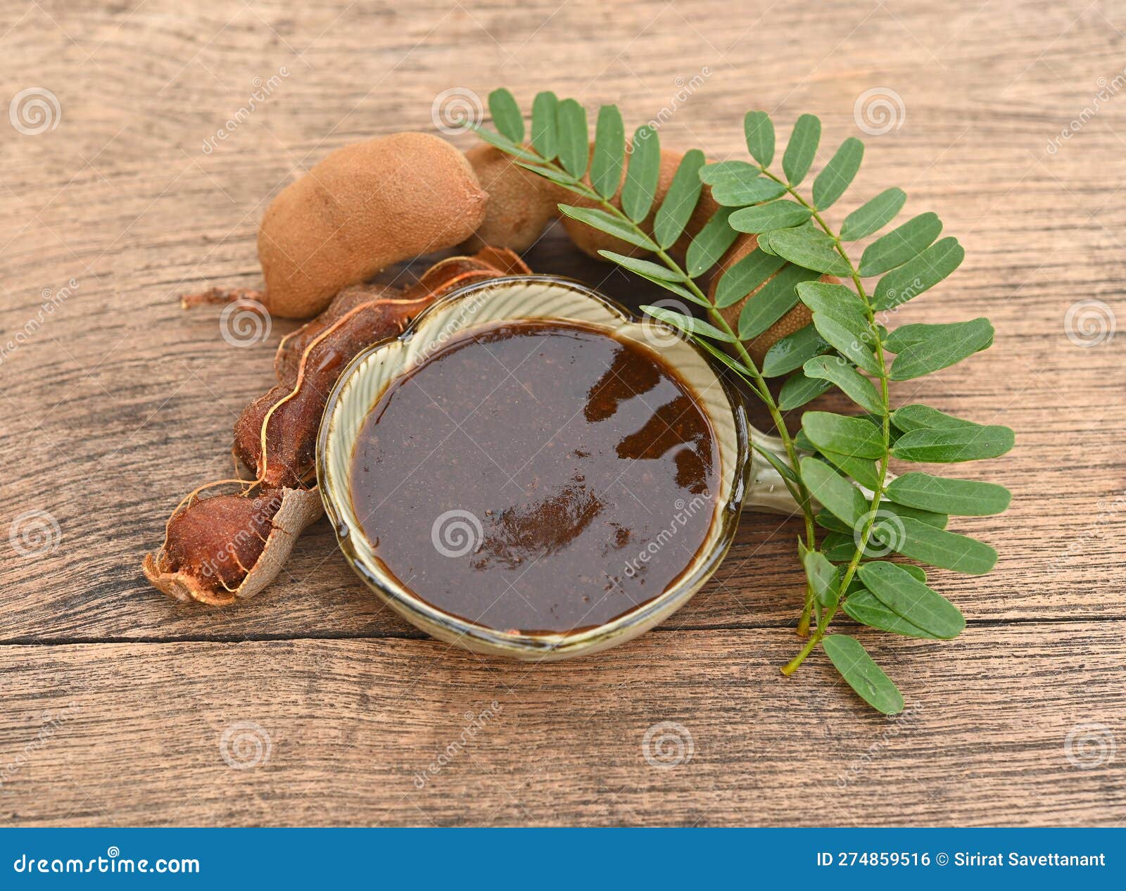 Tamarind , Paste from Pulp, Served in a Ceramic Bowl with Whole Fruit ...