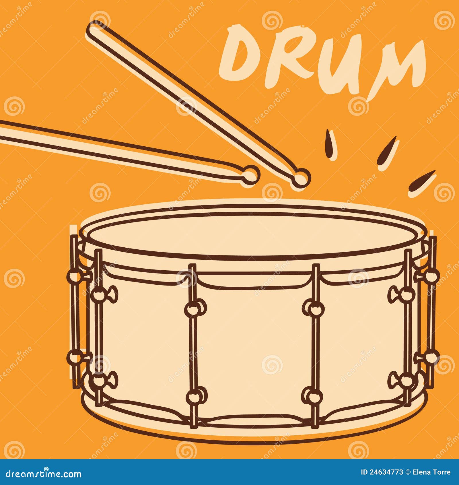 Tambor ilustración del vector. Ilustración de redoblante - 24634773