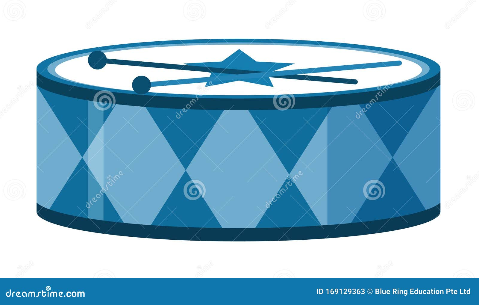 Tambor Aislado En Color Azul Ilustración del Vector - Ilustración de ...