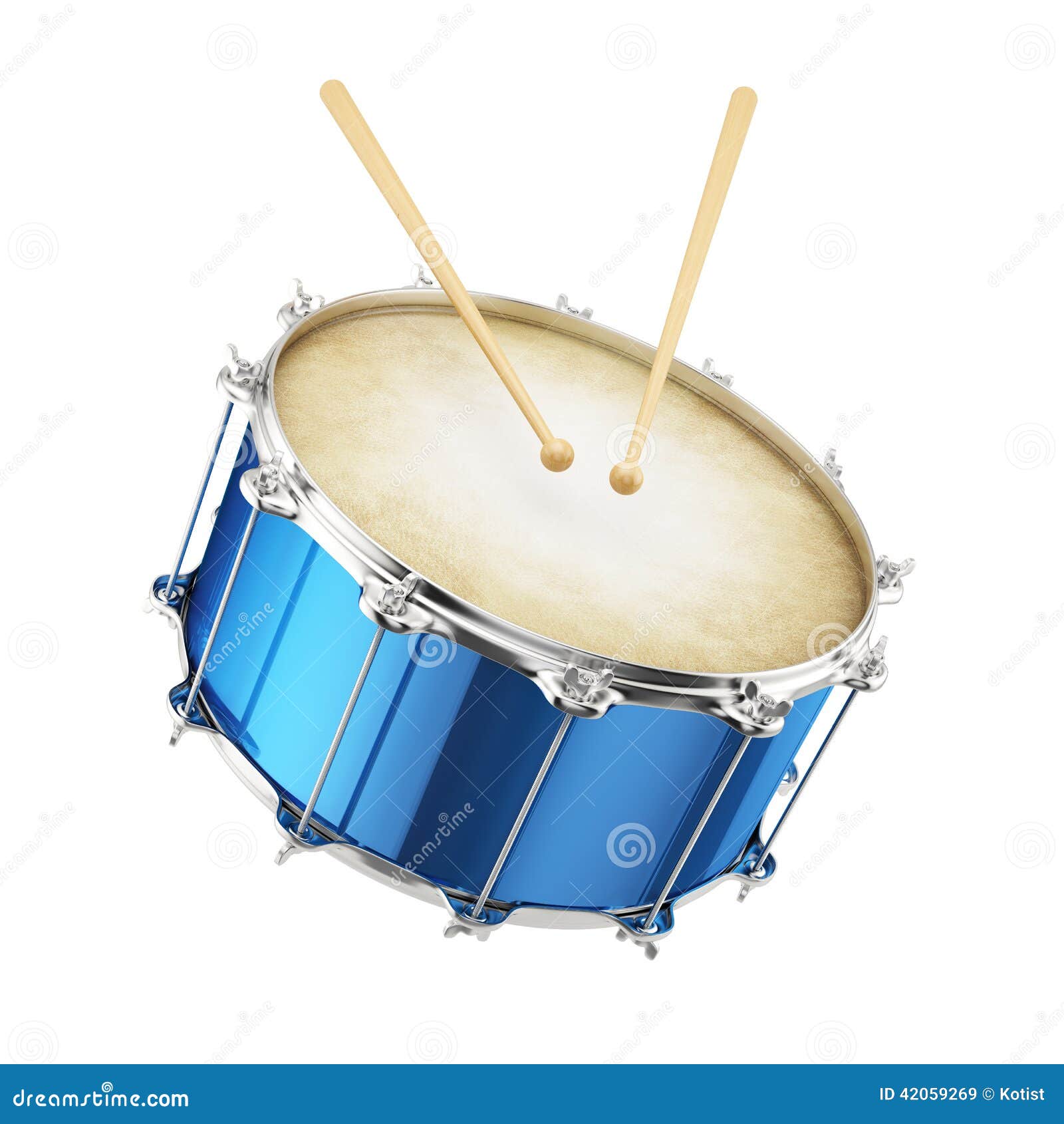 Tambor azul aislado stock de ilustración. Ilustración de instrumento ...