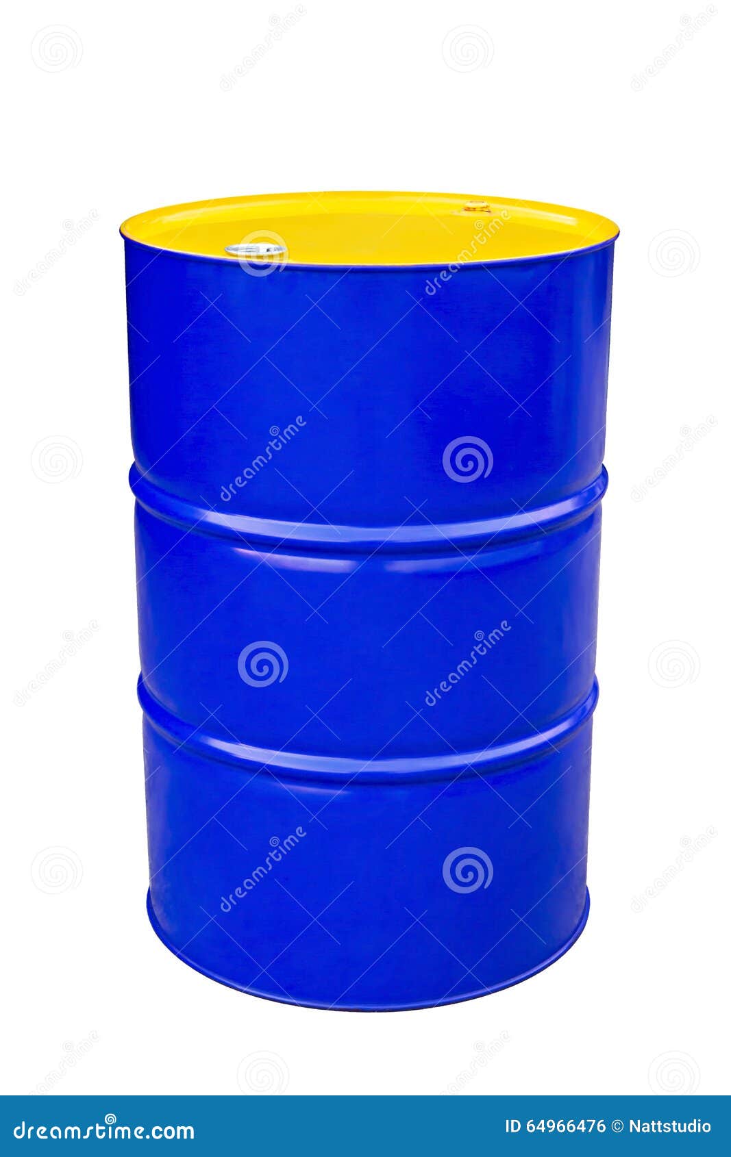 Tambor Azul Do Metal Isolado No Branco Foto de Stock - Imagem de pesado ...