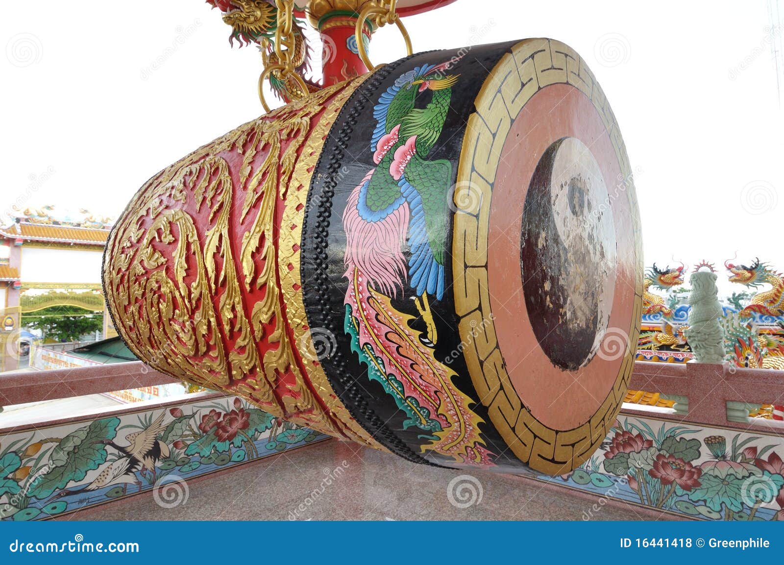 Tambor chino viejo grande foto de archivo. Imagen de oriental - 16441418