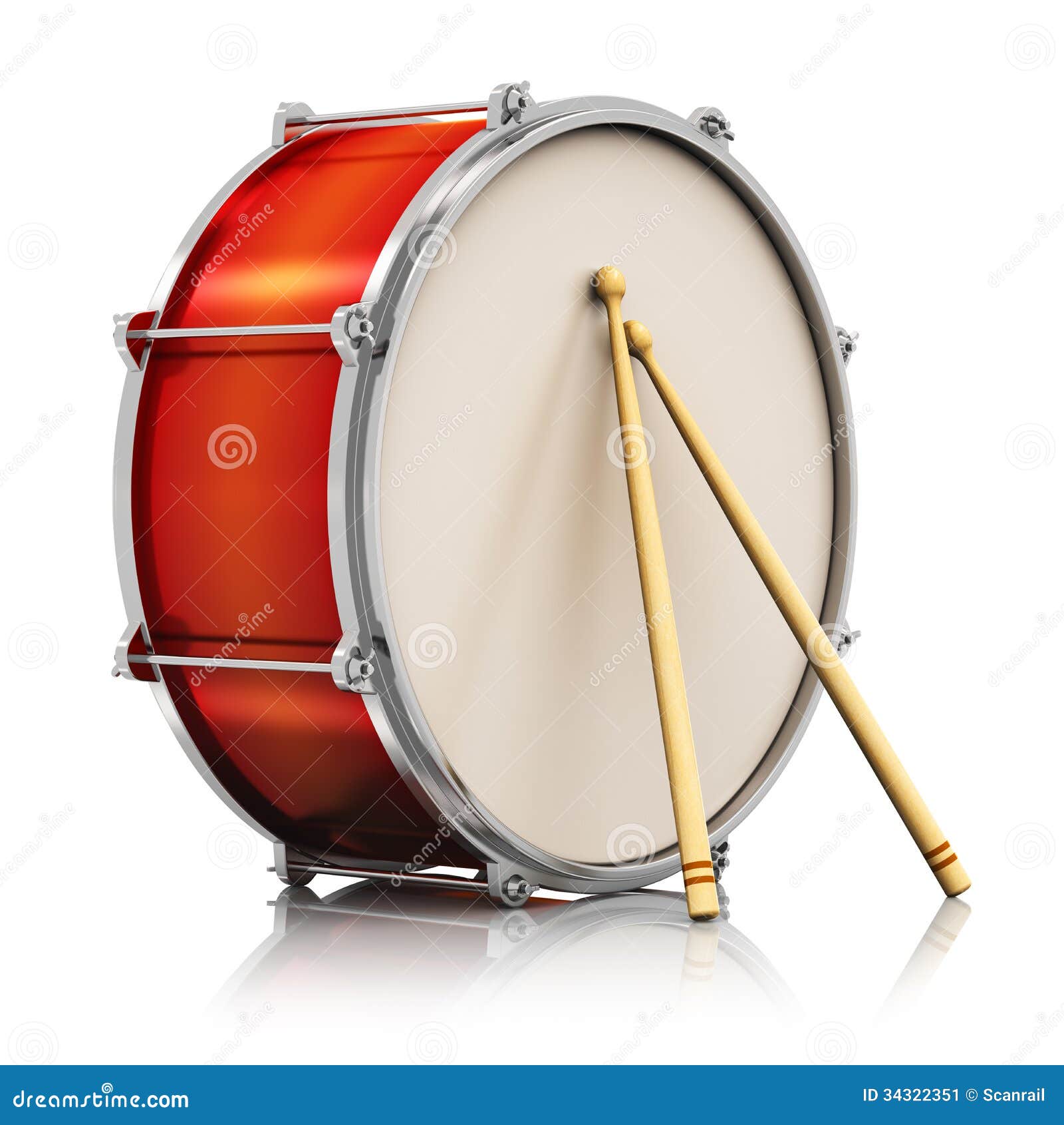 Tambor Rojo Con Los Palillos Imagen de archivo - Imagen: 34322351