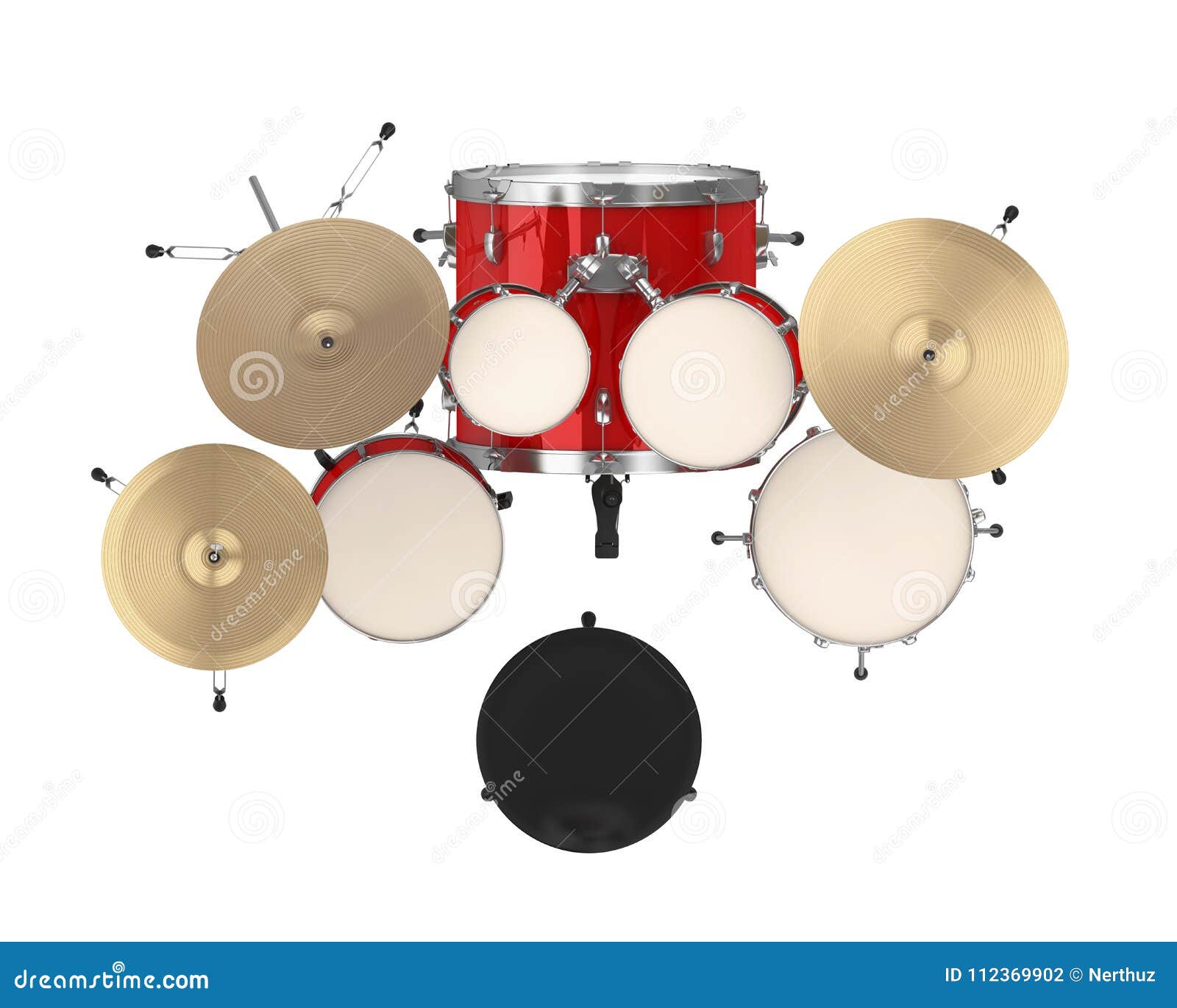 Tambor rojo Kit Isolated stock de ilustración. Ilustración de ...