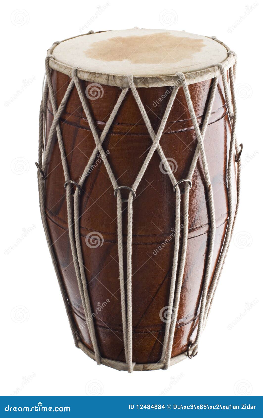 Tambour photo stock. Image du musique, main, isolement - 12484884