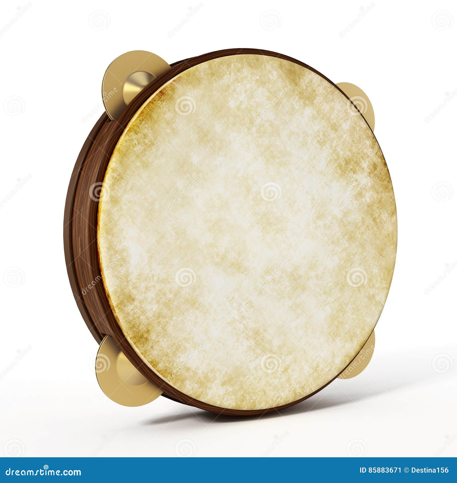 Tambour De Basque Sur Le Fond Blanc Illustration 3D Illustration Stock ...