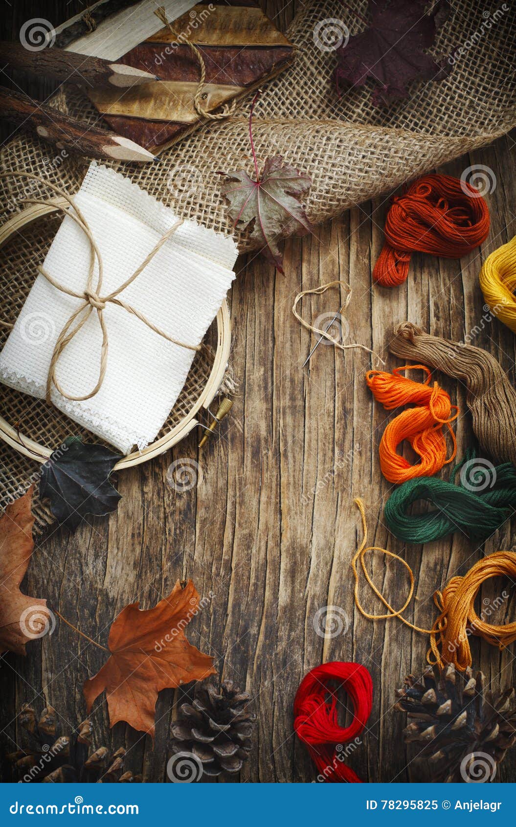 Tambour with Threads for Embroidery Stock Image - Image of orange, cone ...