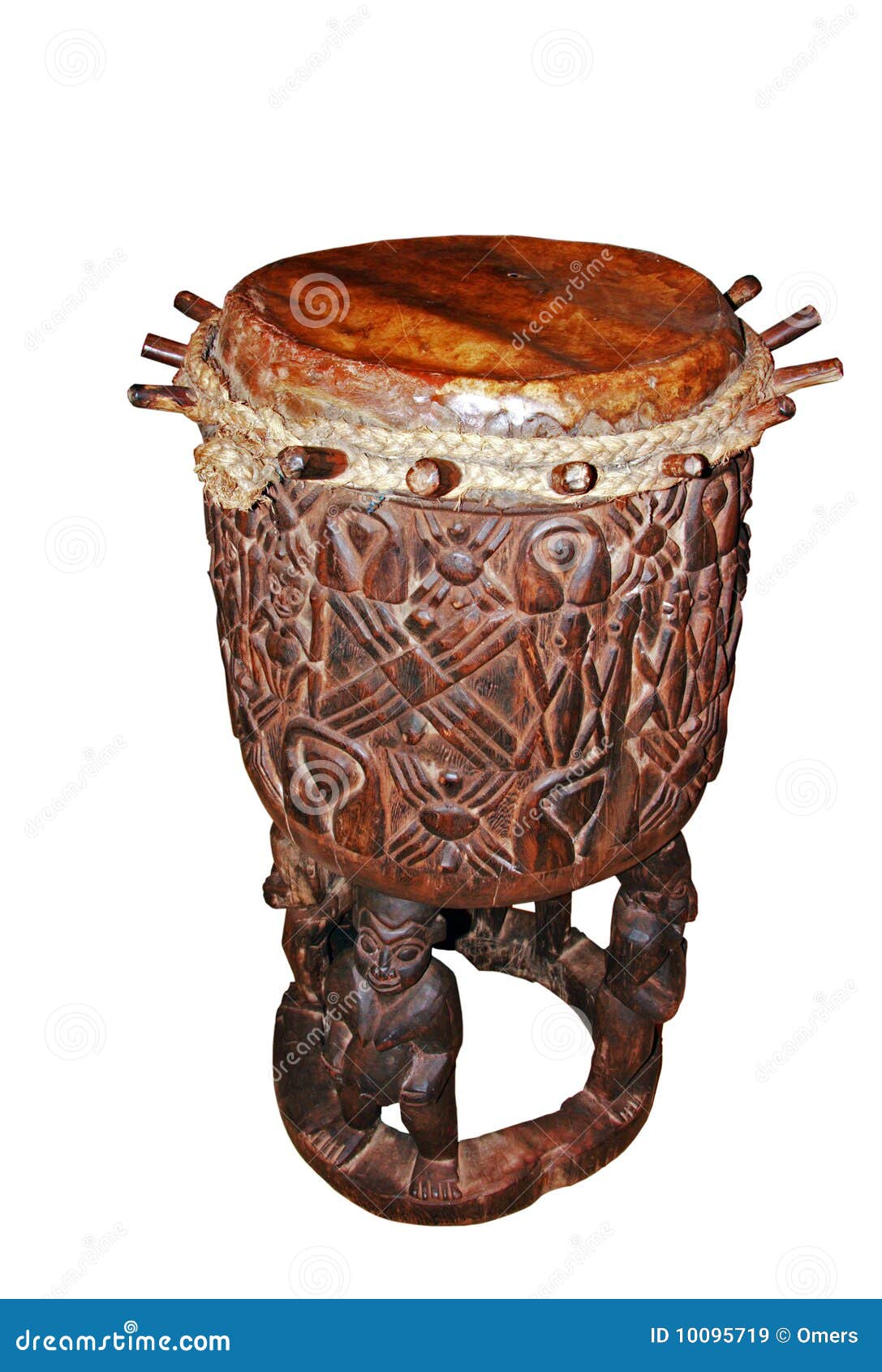 Tamburo africano immagine stock. Immagine di legno, africa - 10095719