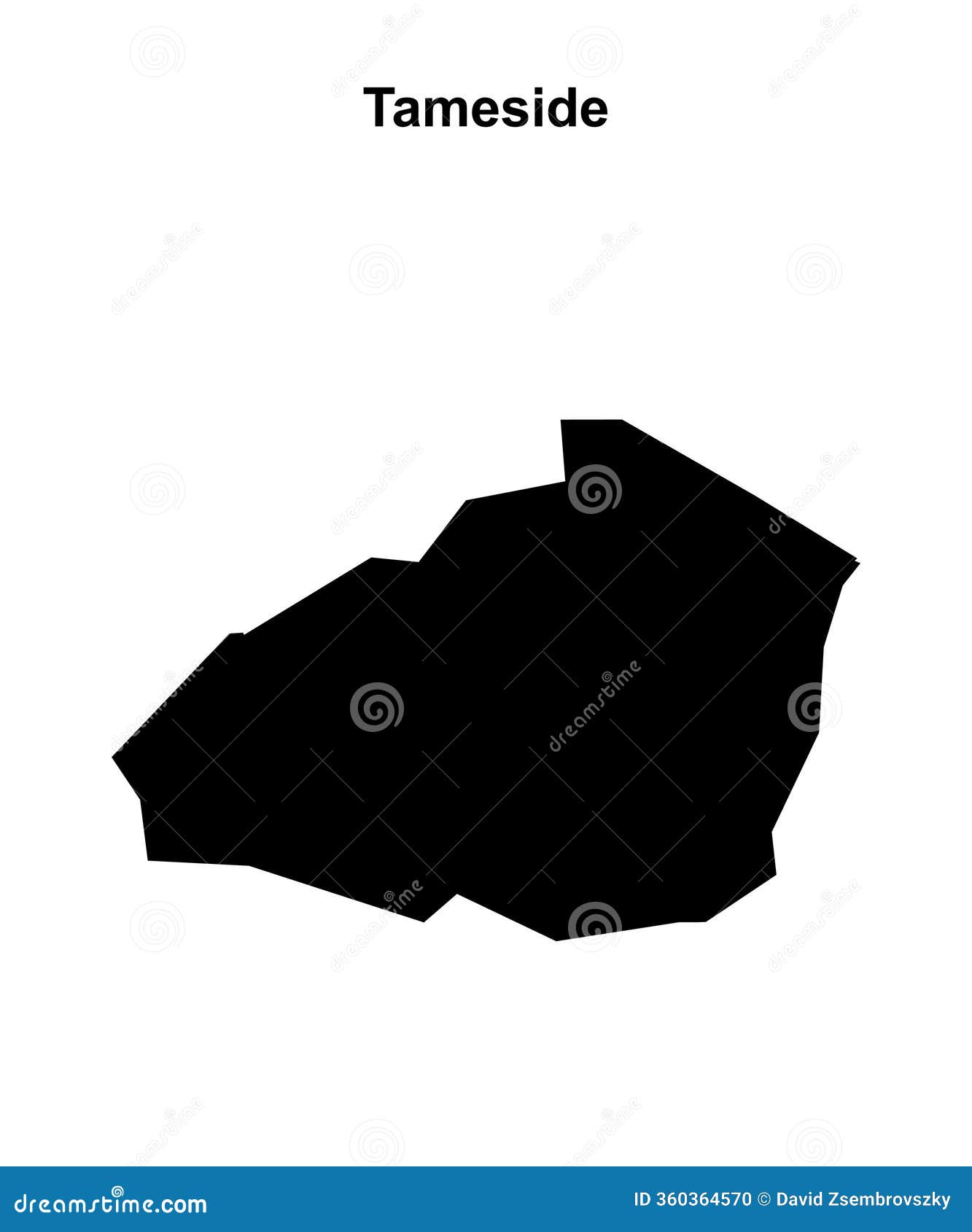 Tameside outline map stock illustration. Illustration of design - 360364570