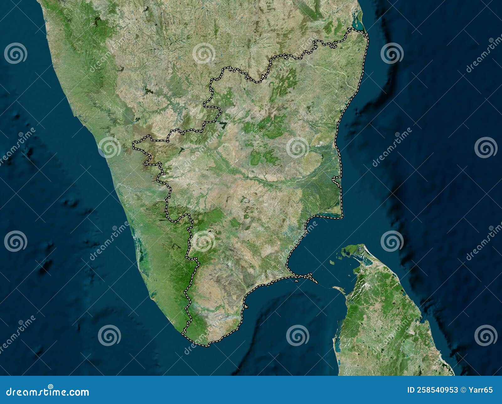 Tamil Nadu, India. High-res Satellite. No Legend Stock Image - Image of ...