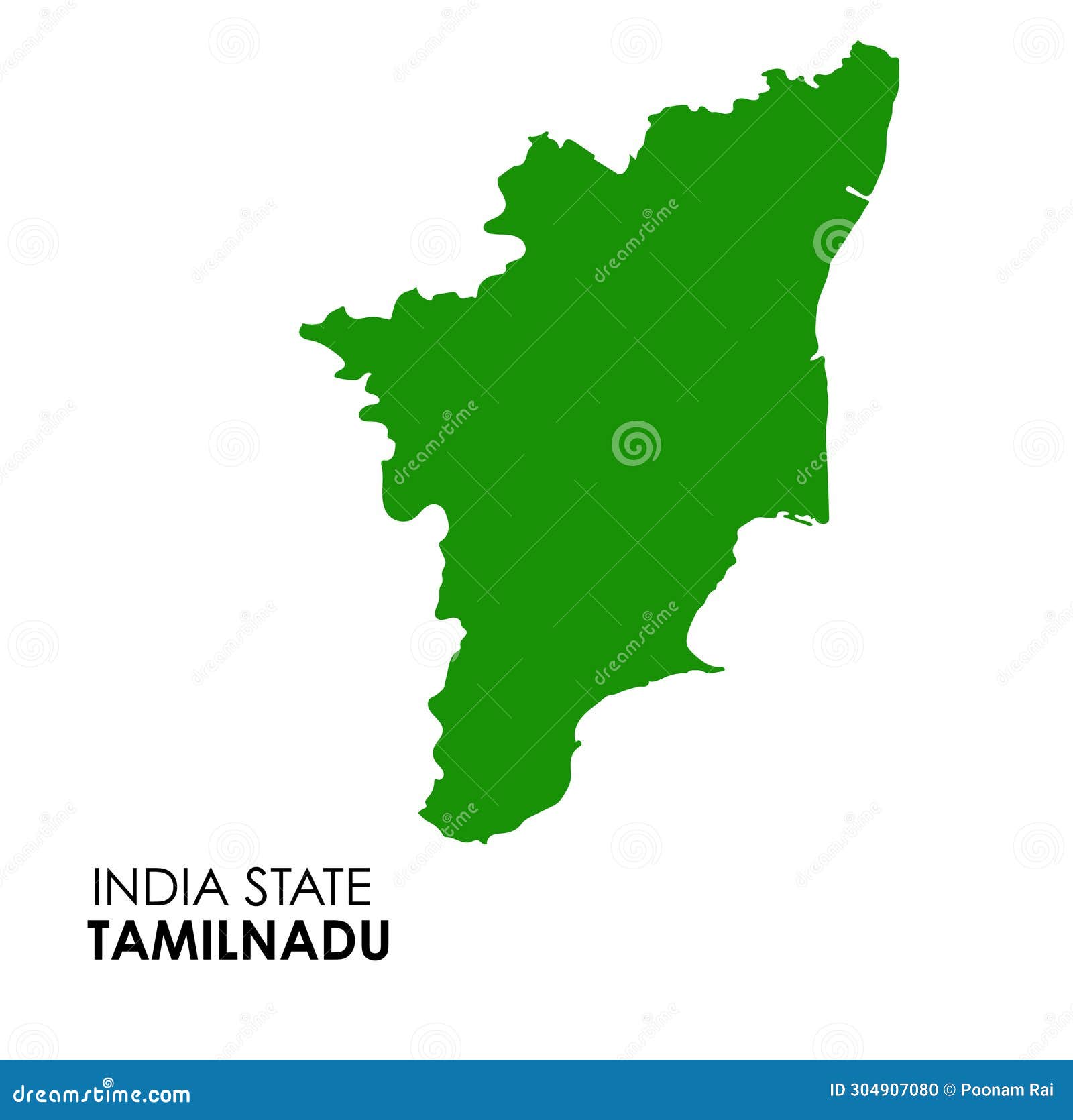 Tamil Nadu Map of Indian State. Tamil Nadu Map Vector Illustration ...