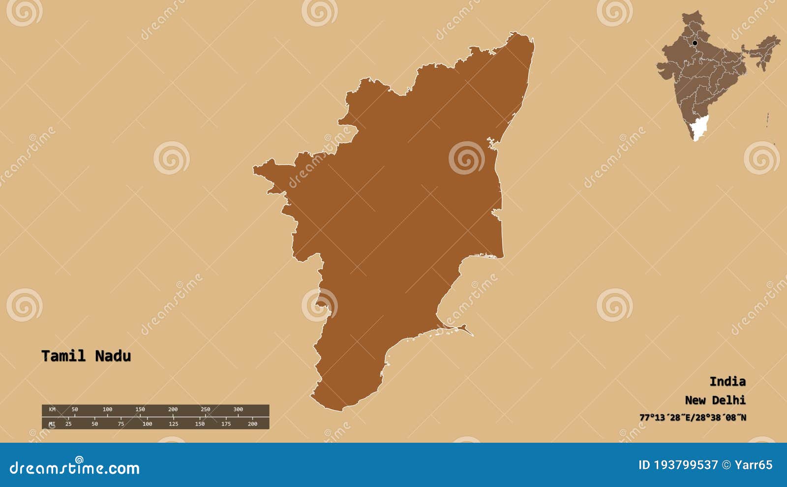 Tamil Nadu, State of India, Zoomed. Pattern Stock Illustration ...