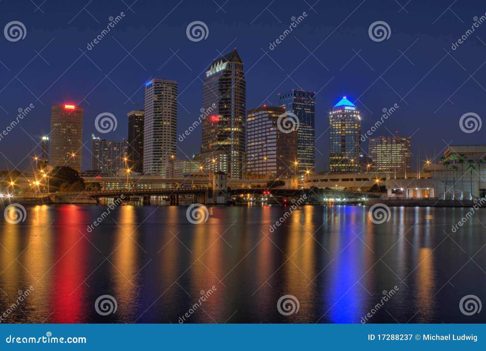 Tampa Florida Skyline stock image. Image of reflections - 17288237