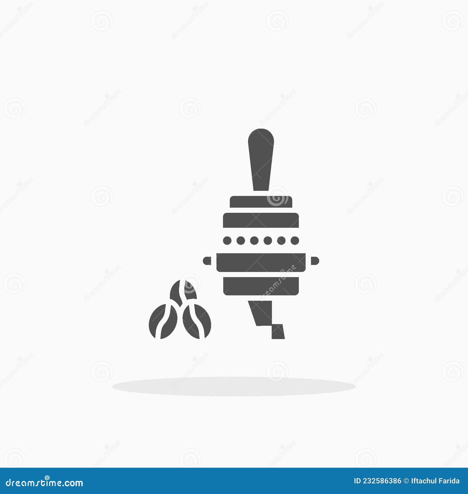 Tamper icon. Solid Black stock vector. Illustration of bean - 232586386